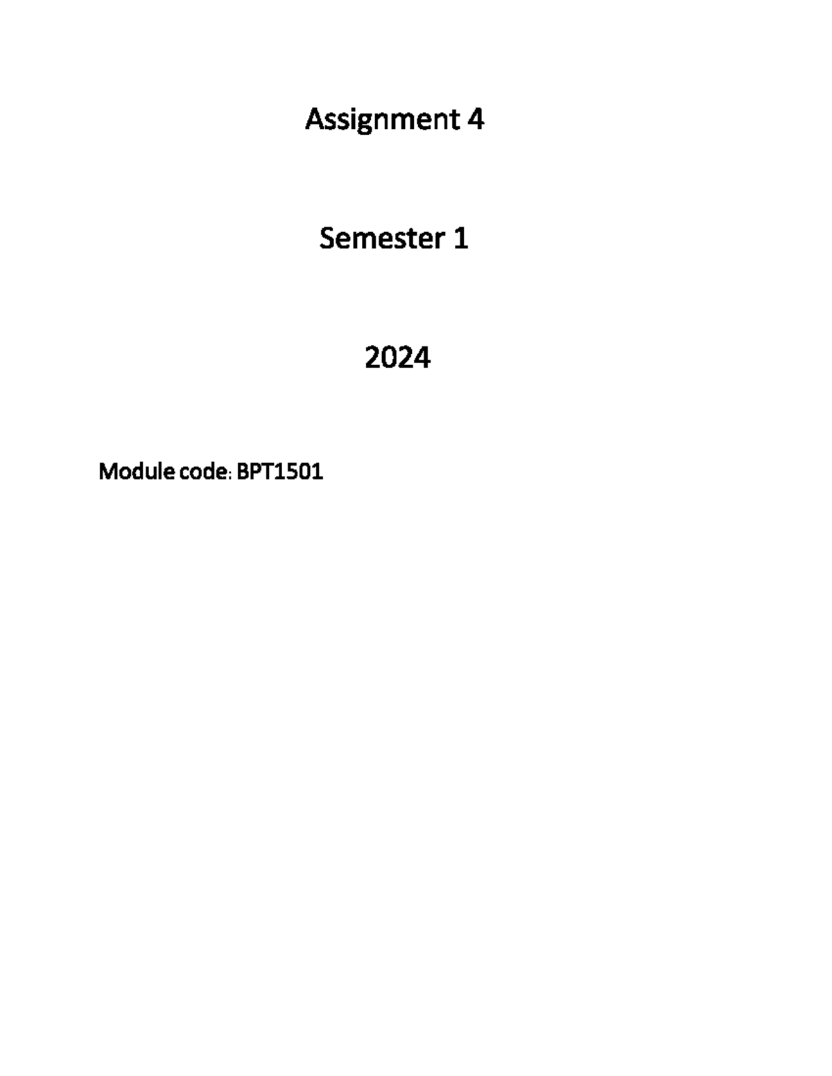 Assignment 4 - Biology (BIO 111B) - Assignment 4 Semester 1 2024 Module ...