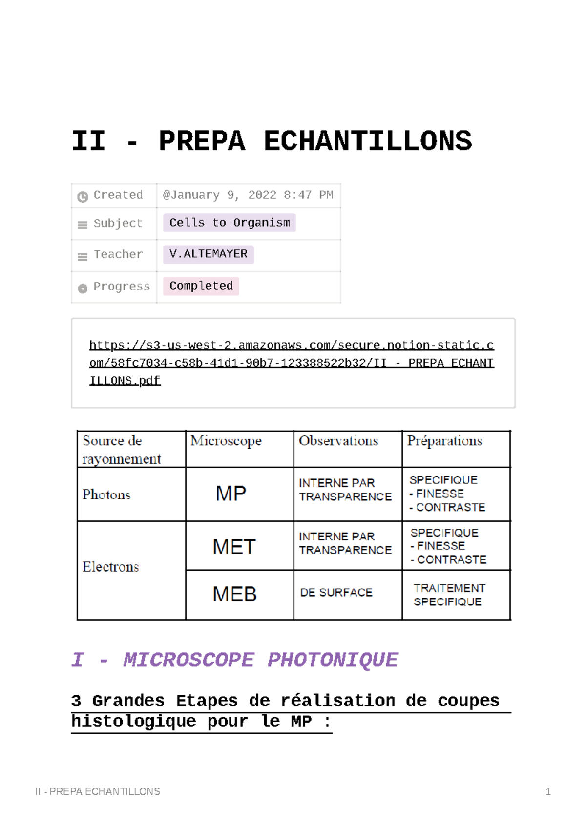 B - Preparations DES Echantillons - II - PREPA ECHANTILLONS Created ...