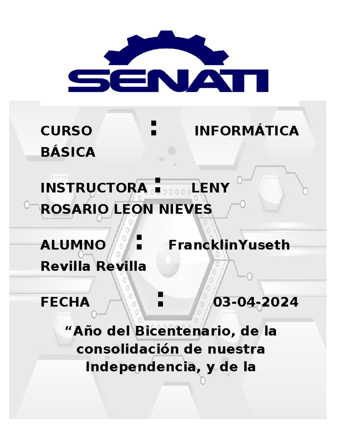 Carátula-WPS Office - Cultura general - CURSO : INFORMÁTICA BÁSICA ...