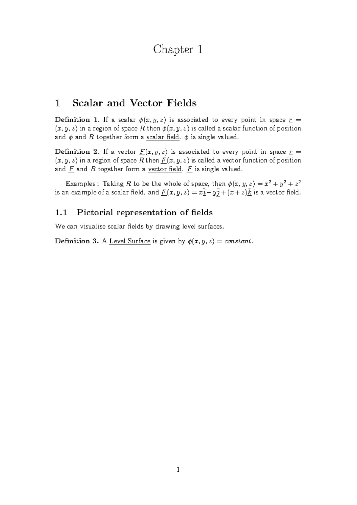 Chap1-new - Chapter 1 1 Scalar and Vector Fields Definition 1. If a ...