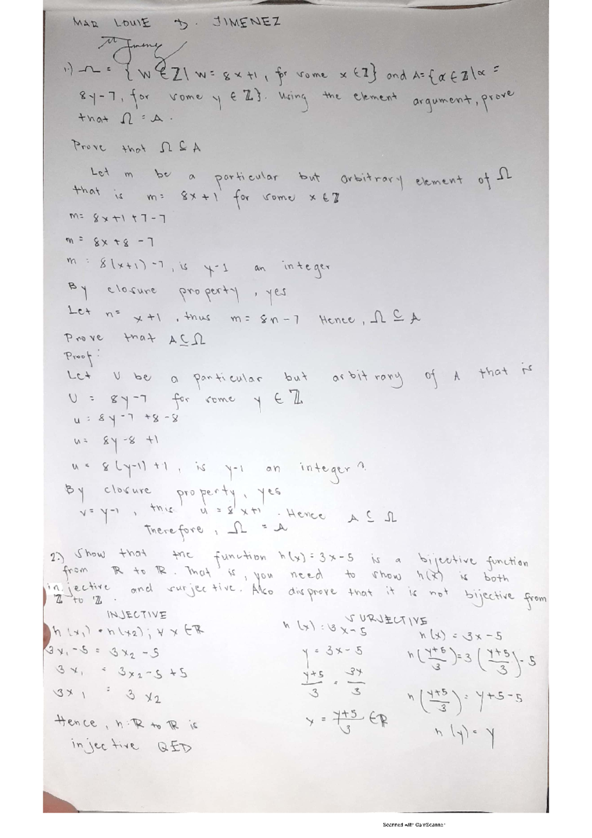 Learning Activity 2 Injective and Subjective - Mathematics in the ...