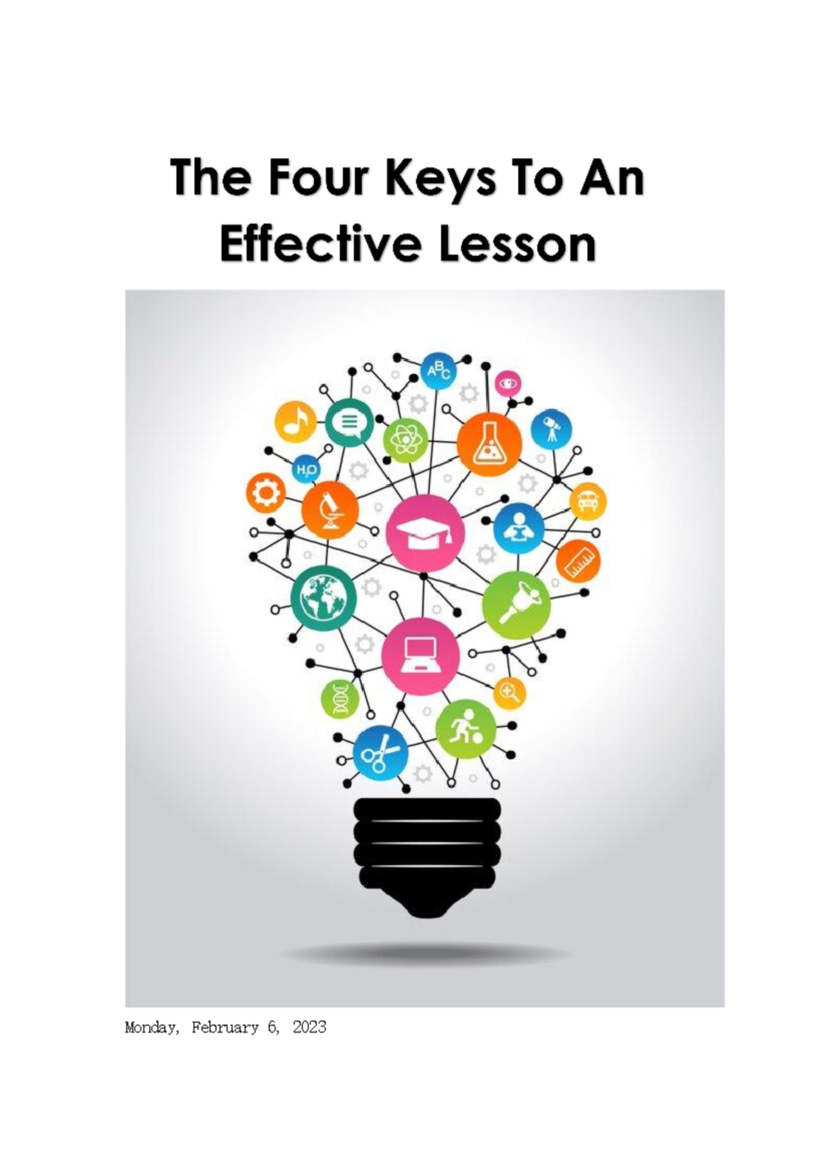 The Four Keys To An Effective Lesson - Catalog Monday, February 6 ...