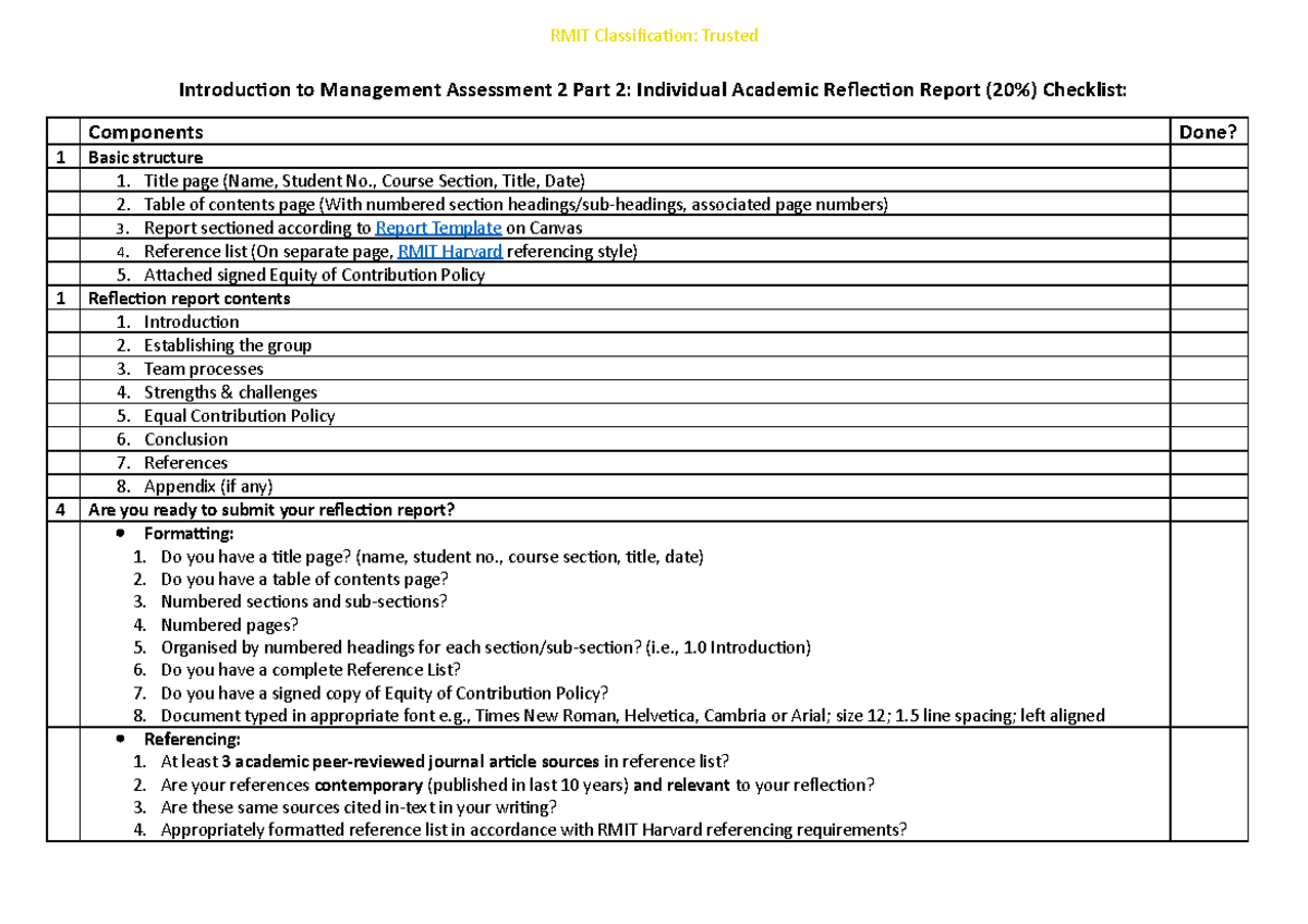 Assessment 2.2 Checklist 2021 - RMIT Classification: Trusted ...