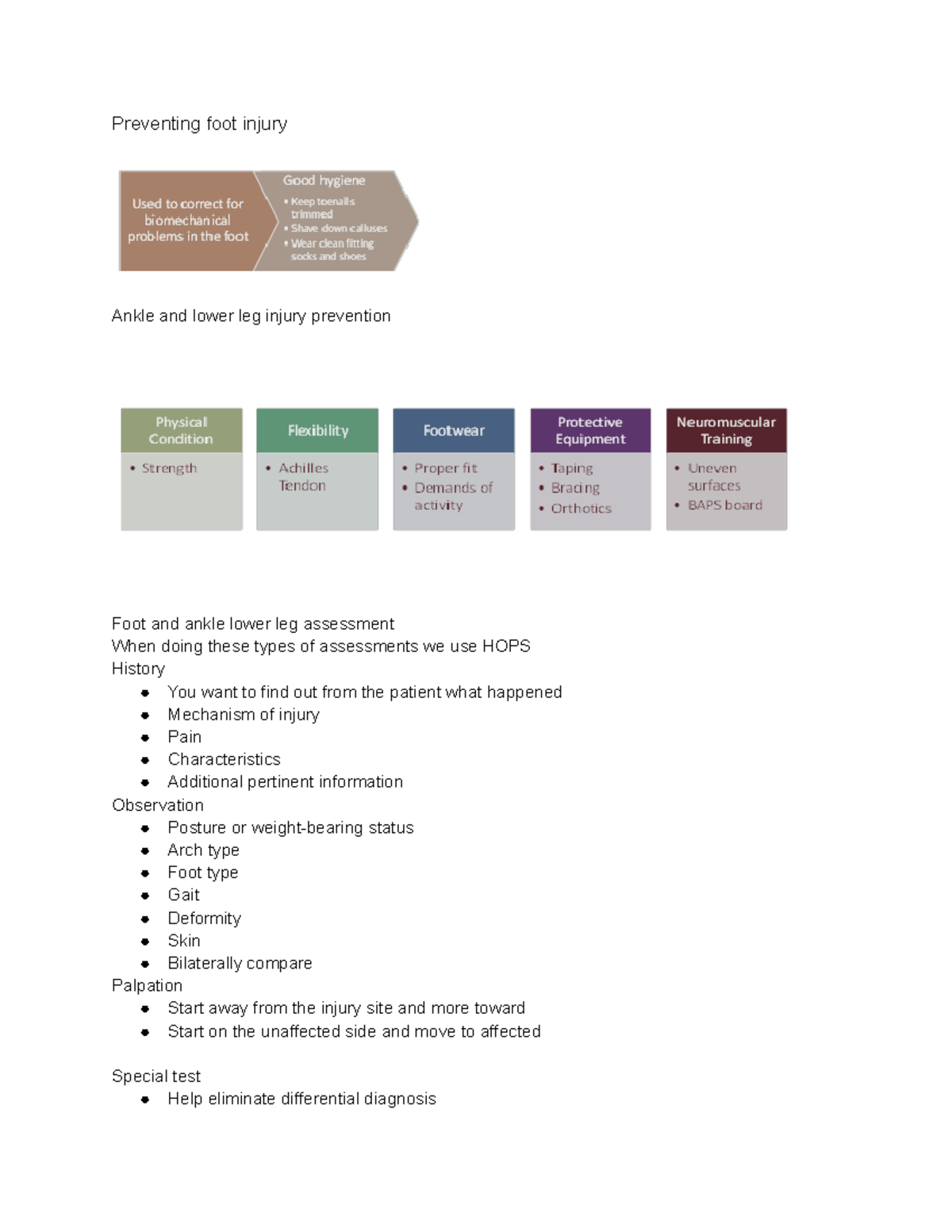 Preventing foot injury Exsc 4140 - Preventing foot injury Ankle and ...
