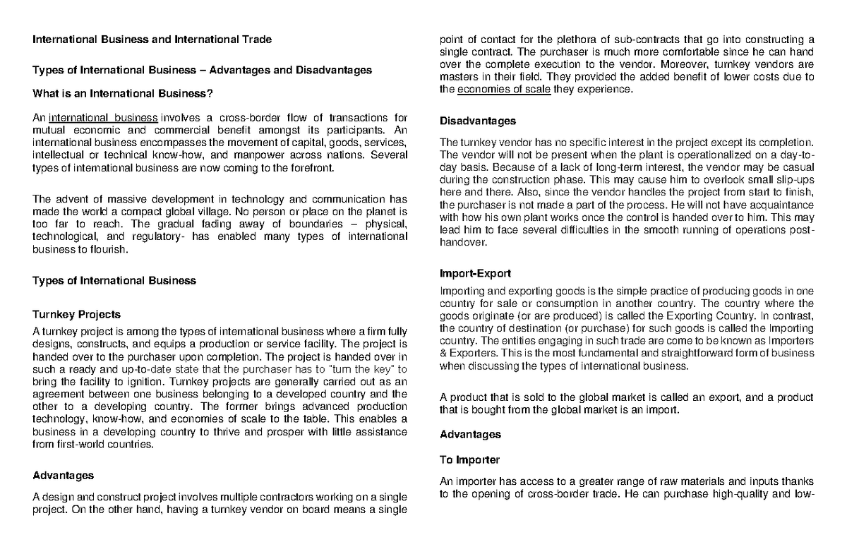 International Business AND International Trade - International Business ...