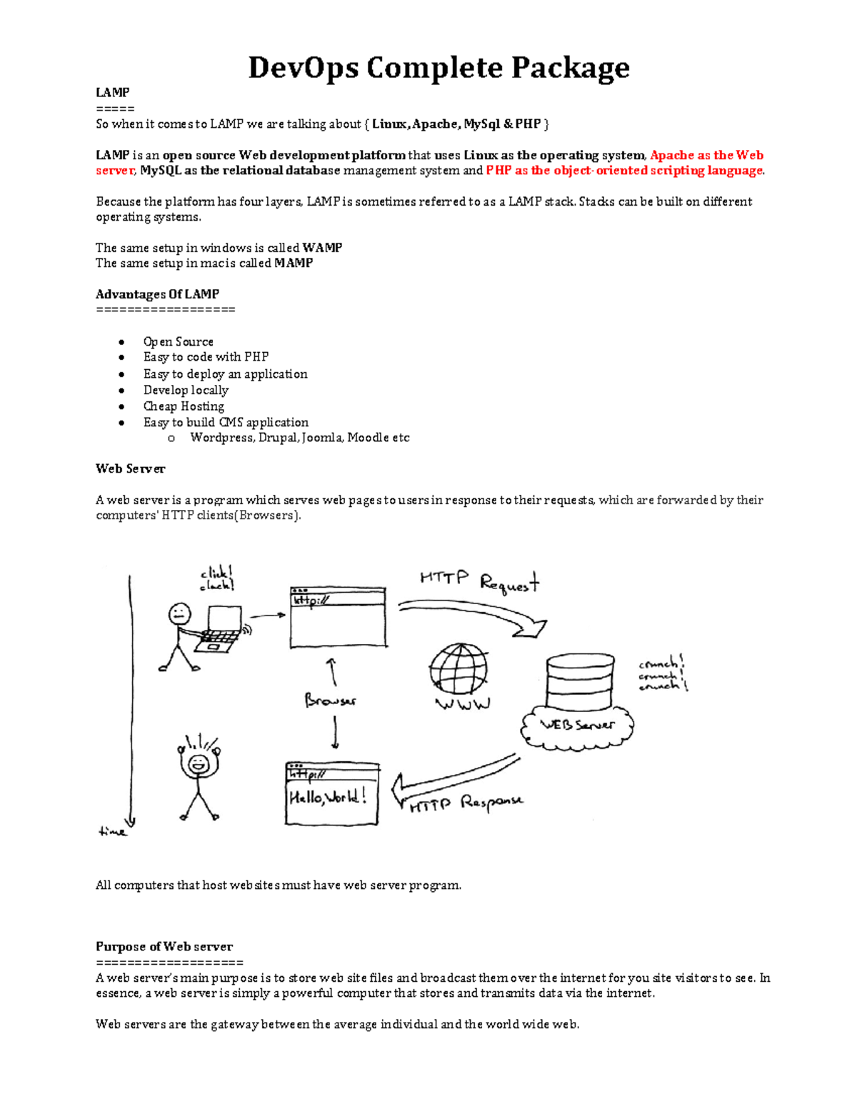 Devops complete notes-1 - DevOps Complete Package LAMP ===== So when it ...
