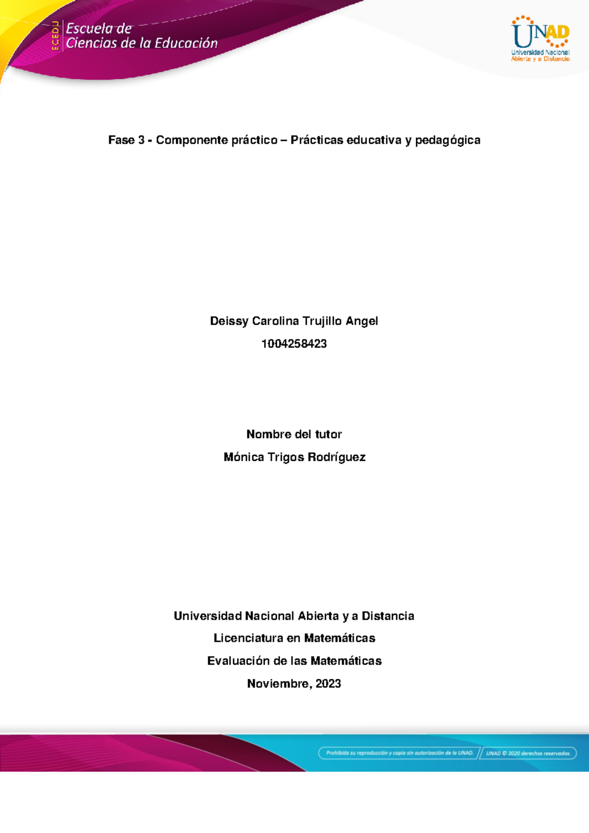 FASE 3 Deissy Carolina Trujillo Angel - Fase 3 - Componente práctico ...