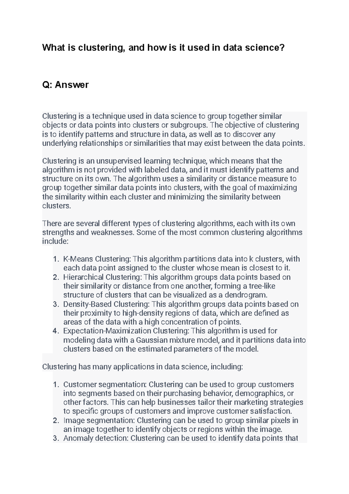 What is clustering, and how is it used in data science - The objective ...