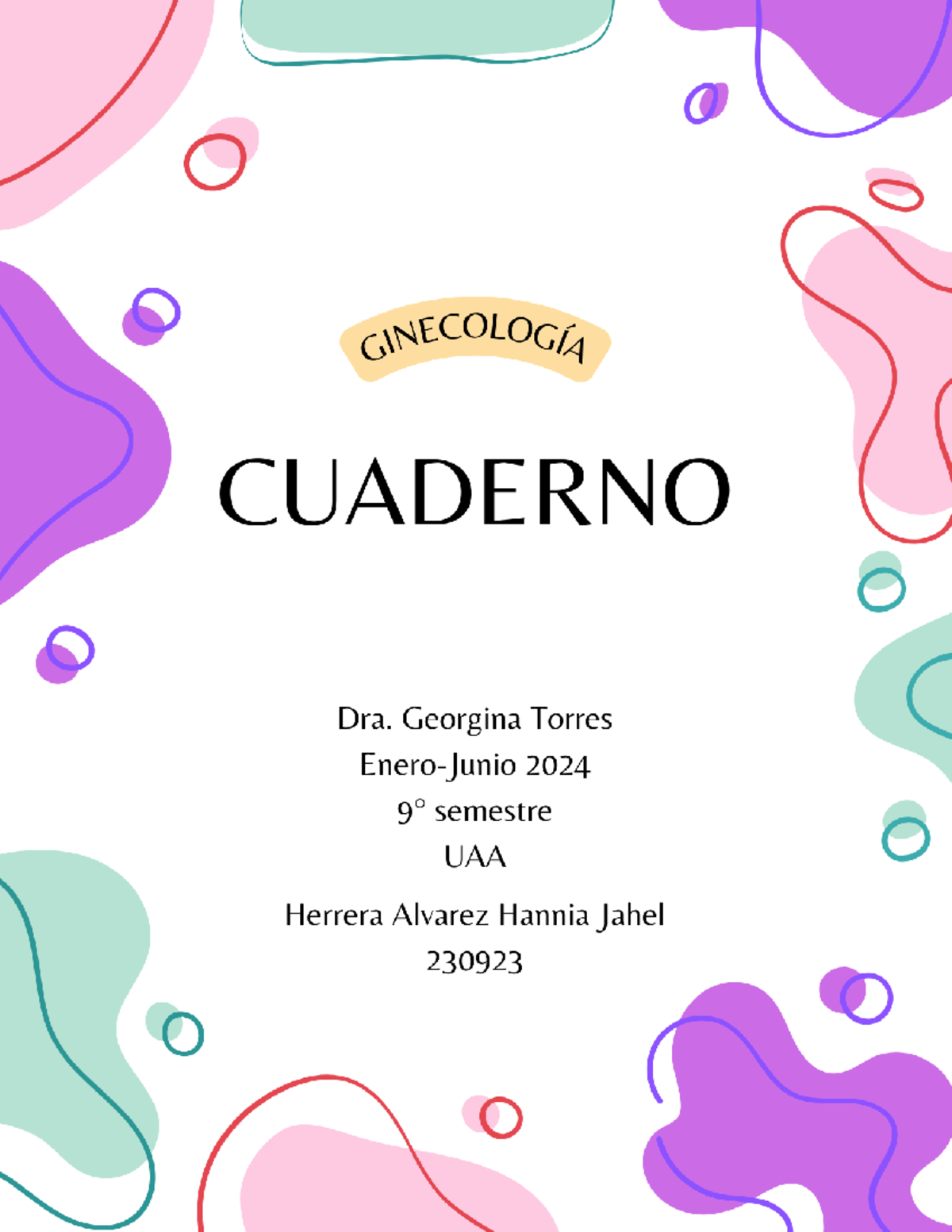 Cuaderno Gine Dra Gina - - Studocu