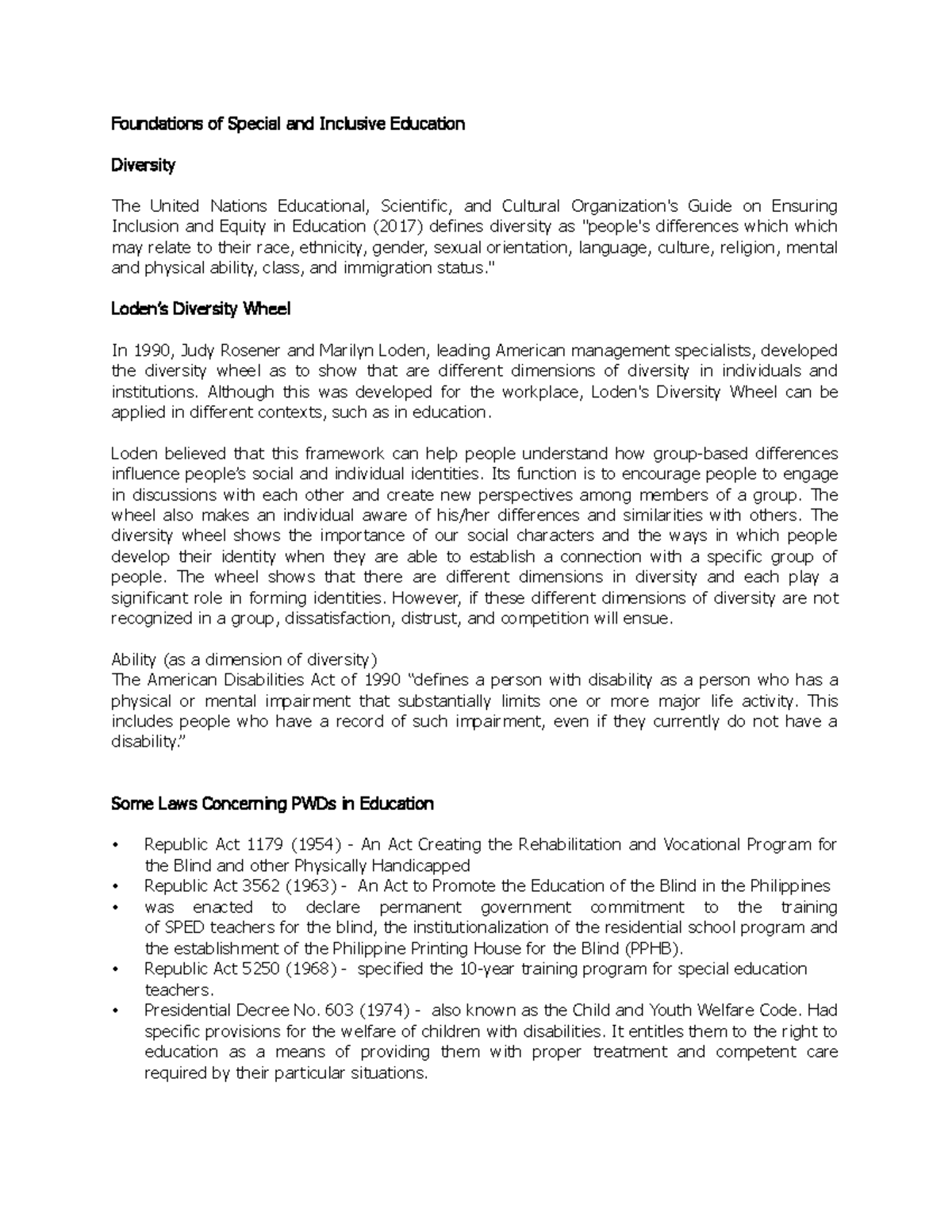 LET Review Notes for Foundations of Special and Inclusive Education ...