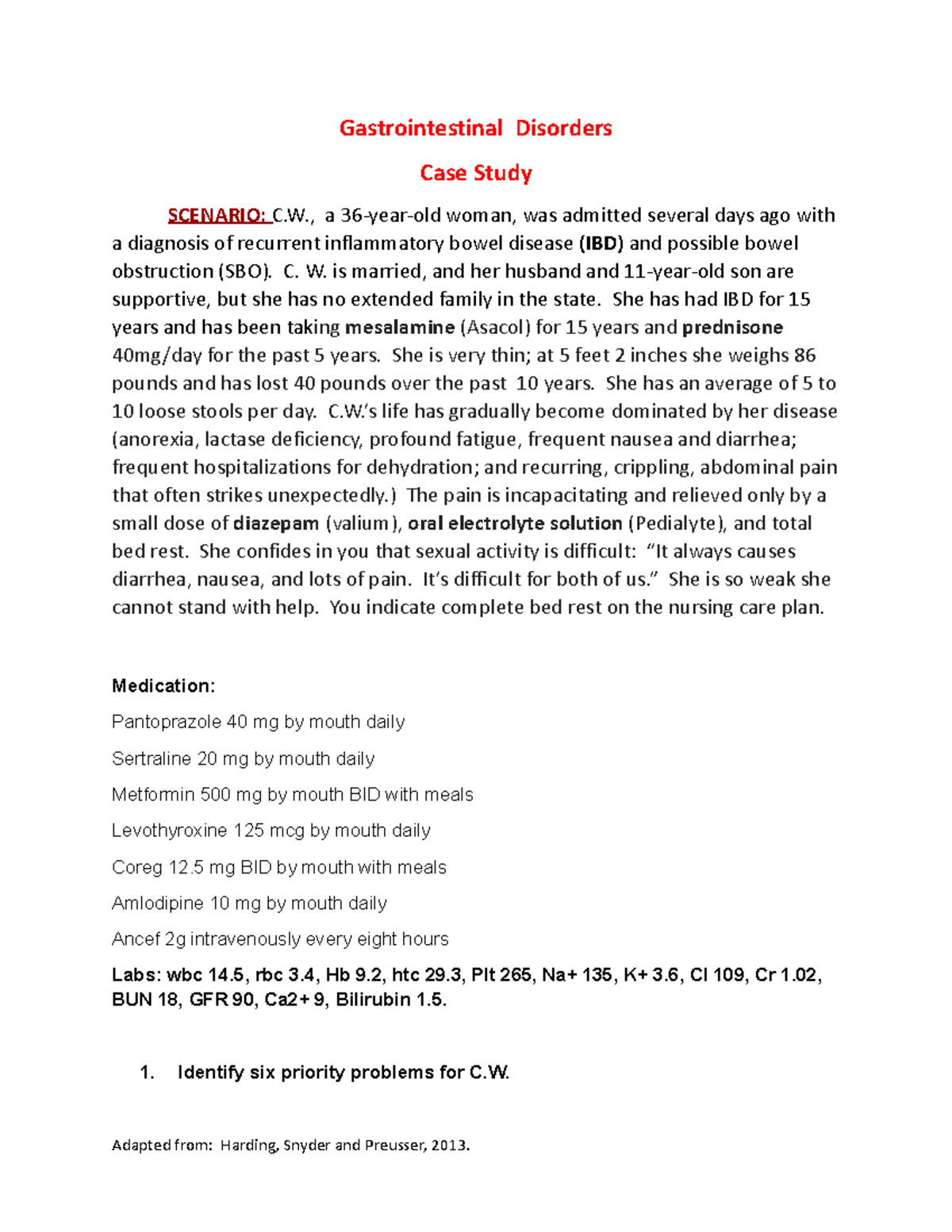 GI disorders. IBD. 30 Qs answered for case study - Gastrointestinal ...