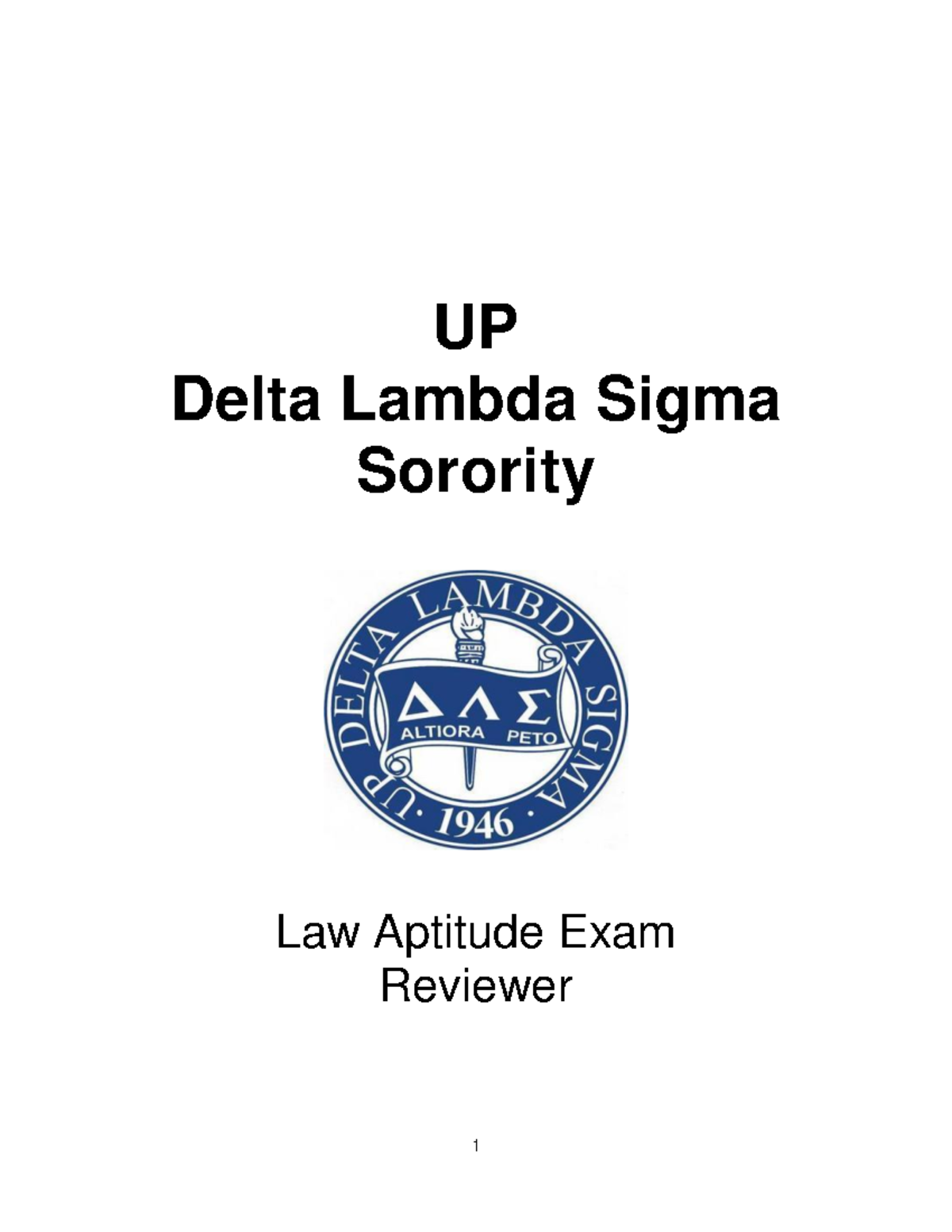 358228786 UP LAE Reviewer - UP Delta Lambda Sigma Sorority Law Aptitude ...