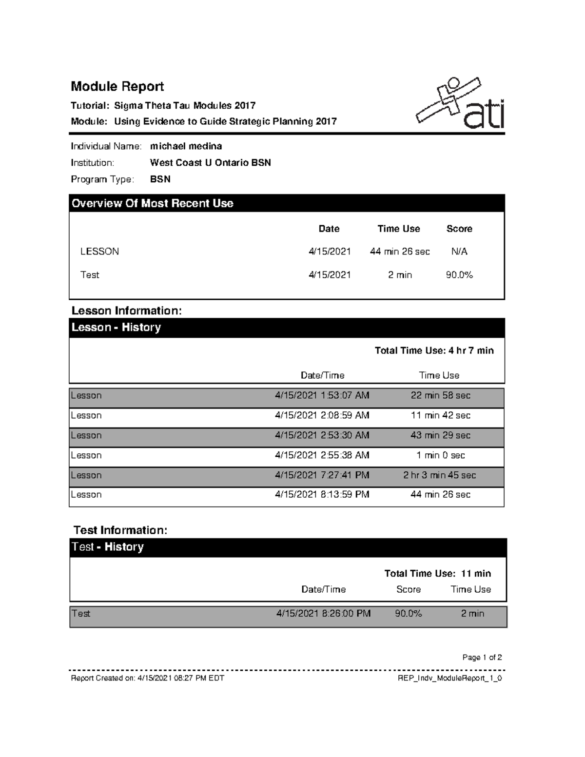 Report (28) - ati week 3 requirments - Individual Name: Institution ...