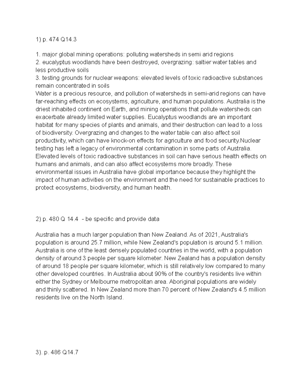 Chapter 14 Australia - p. 474 Q14. major global mining operations ...
