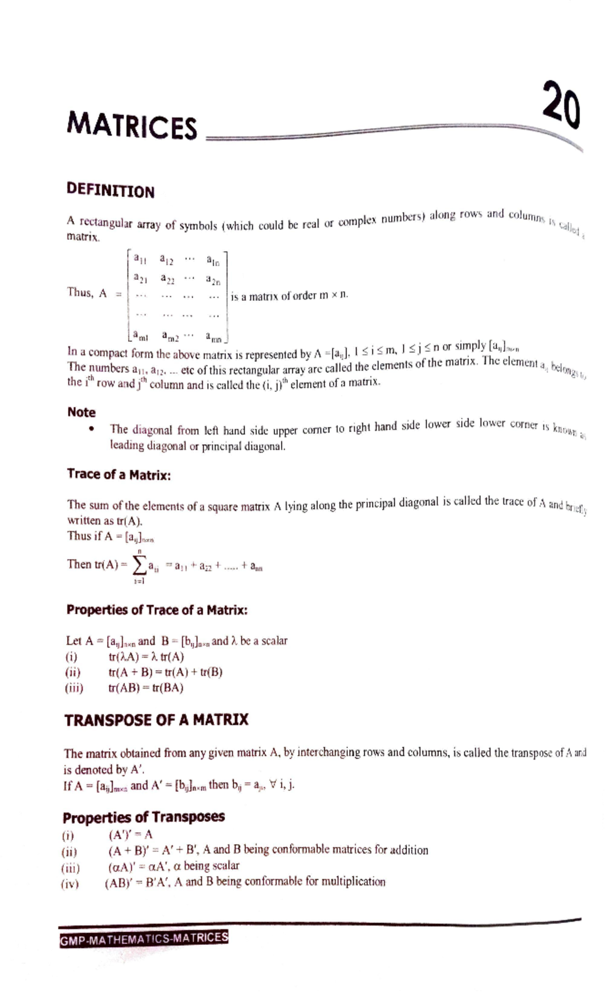 20 Matrices Matrix Is An Arrangement Of Numbers Into Rows And