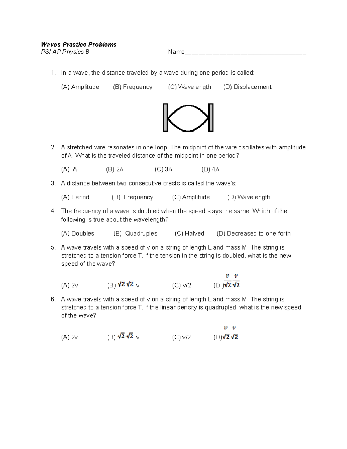 Ap-phys1 ap1-waves-practice-problems 2016-03-02 - Waves Practice ...