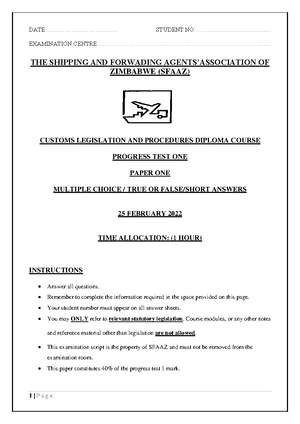 CLP Diploma Progress Test 1 Paper 2 Feb 2022 - DATE ...