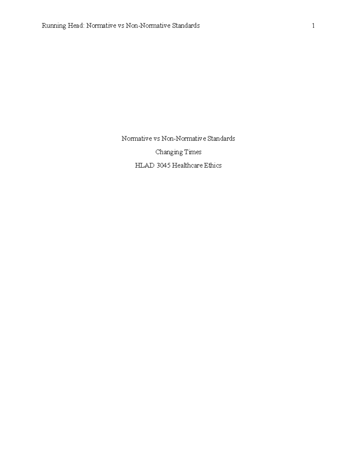 Module 7 Written Assignment Healthcare Ethics 1 - Running Head ...