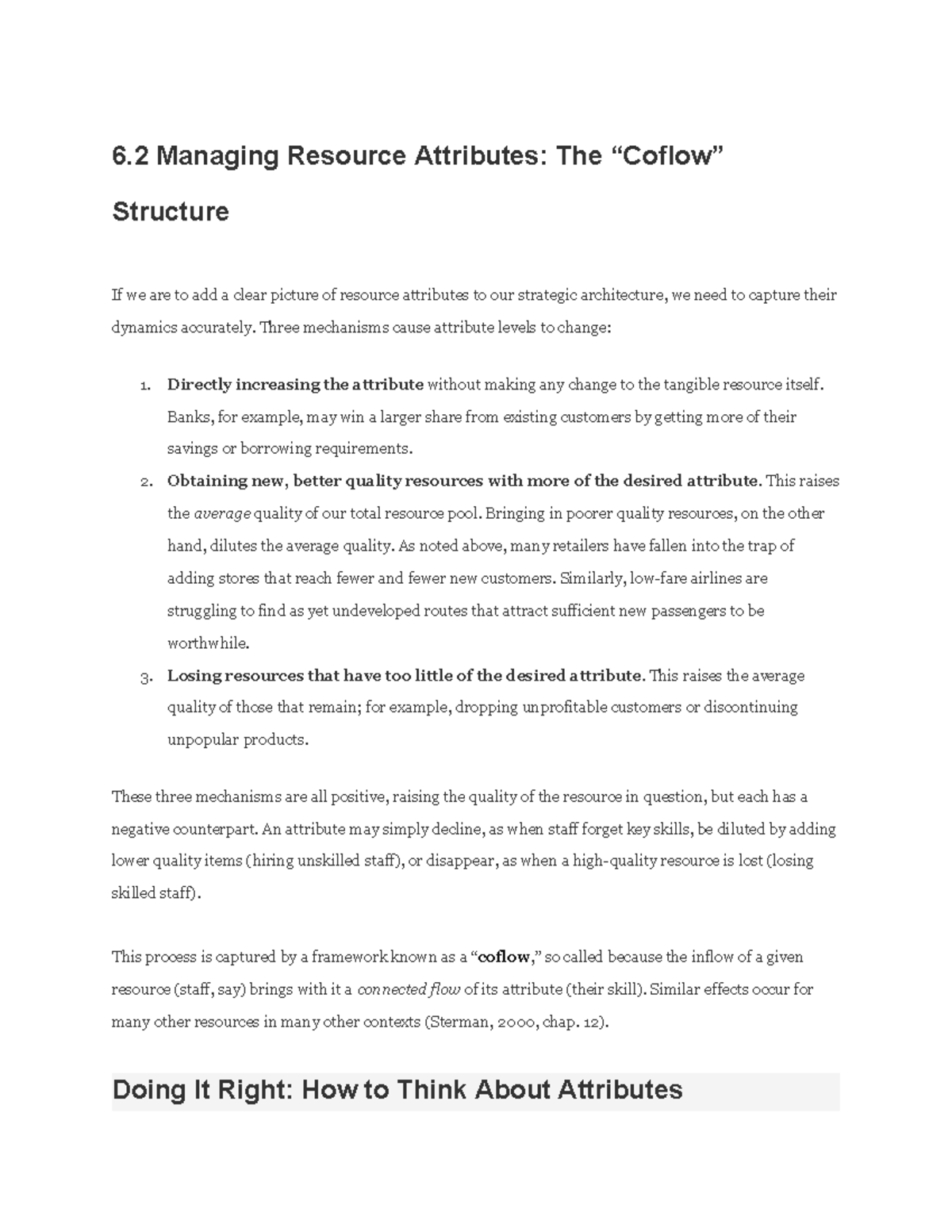 6.2 Managing Resource Attributes The “Coflow” Structure - Three ...