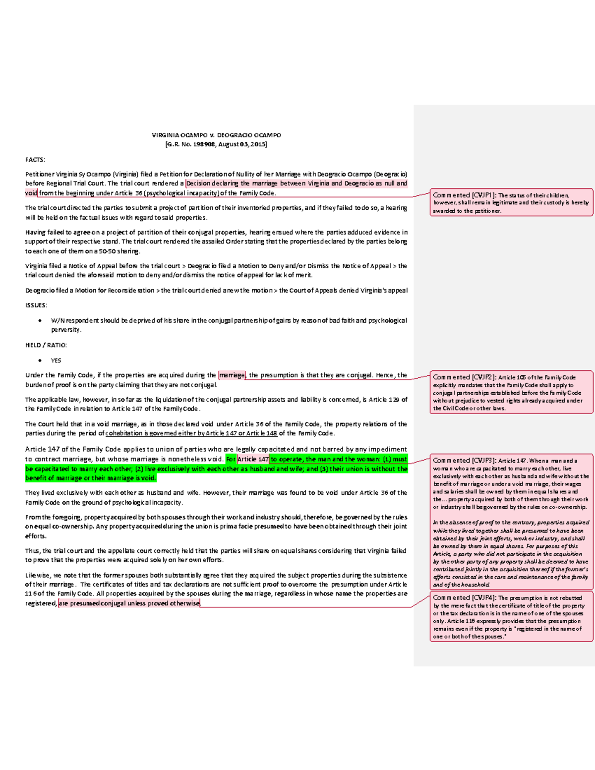 Family Code [Case Digest] - Warning: TT: undefined function: 32 Warning: TT: undefined function ...