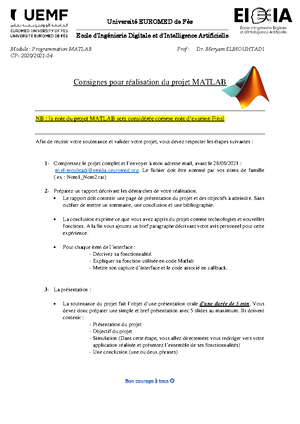 Graphique 3D - matlab eidia - Université EUROMED de Fès Ecole d’Ingénierie Digitale et - Studocu