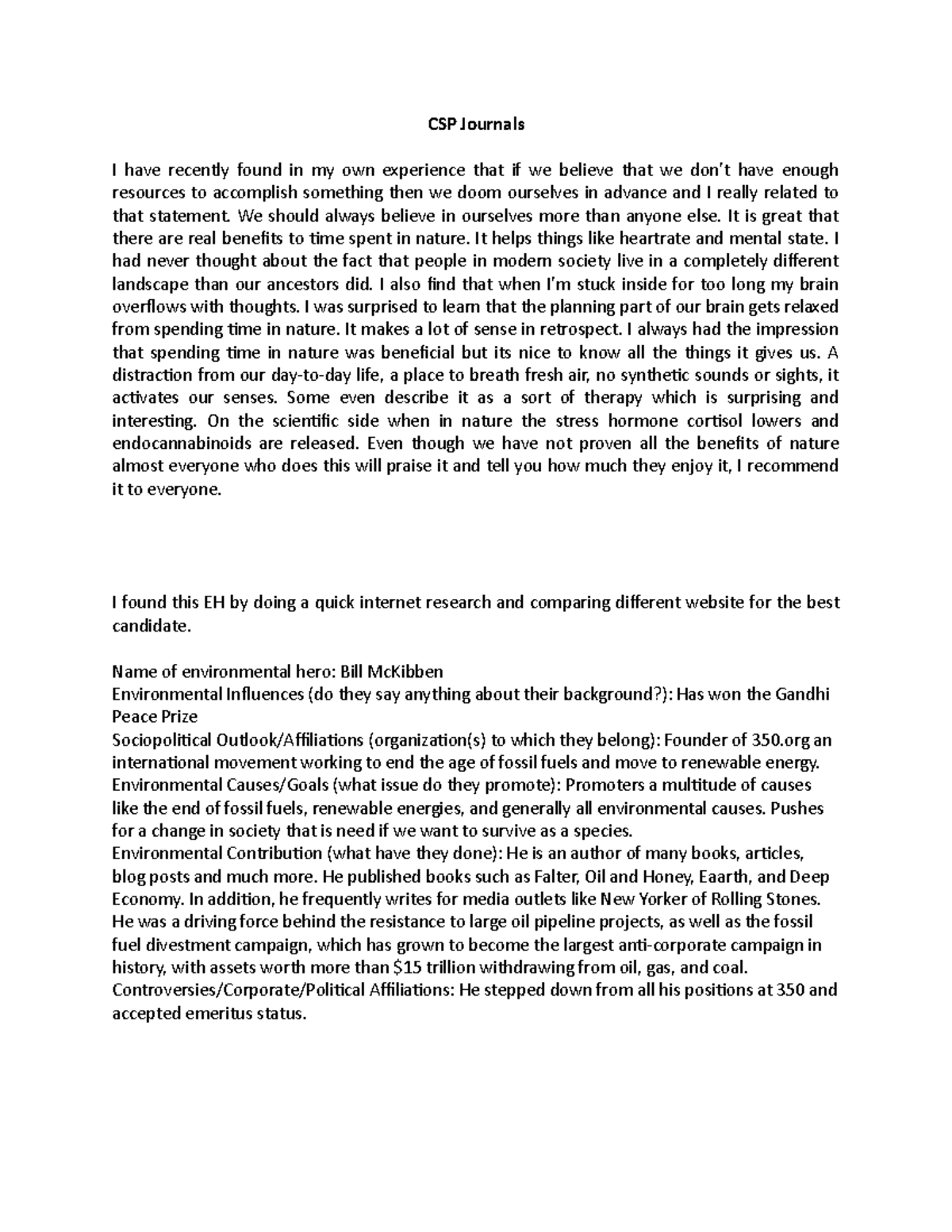 CSP Journals - Journal for midterm - CSP Journals I have recently found ...