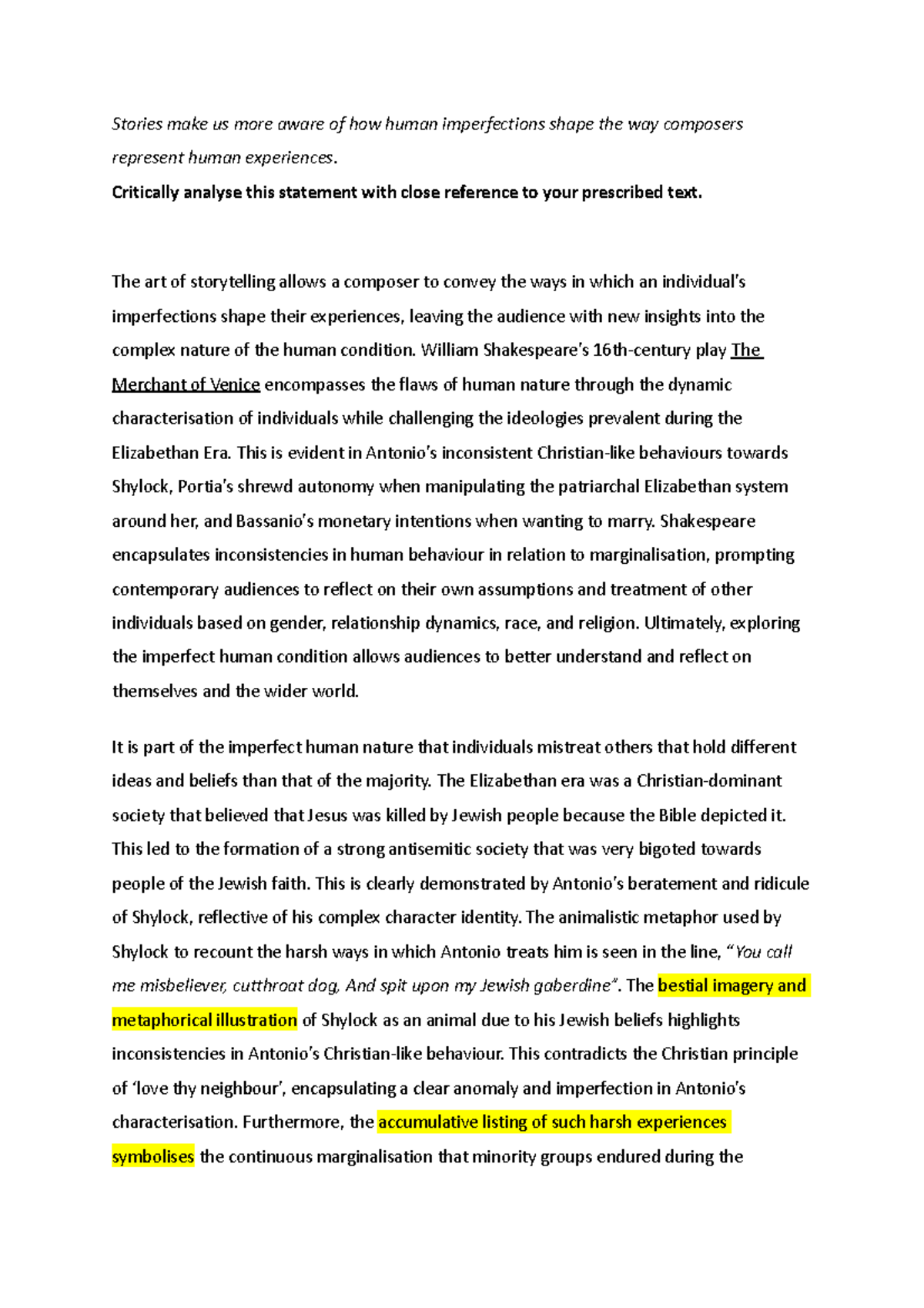 Common MOD Trial Practice Essay - Stories make us more aware of how ...