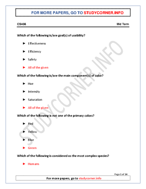 CS408 Final Term MCQs By Arslan vu students - Solved MCQ(S) From ...