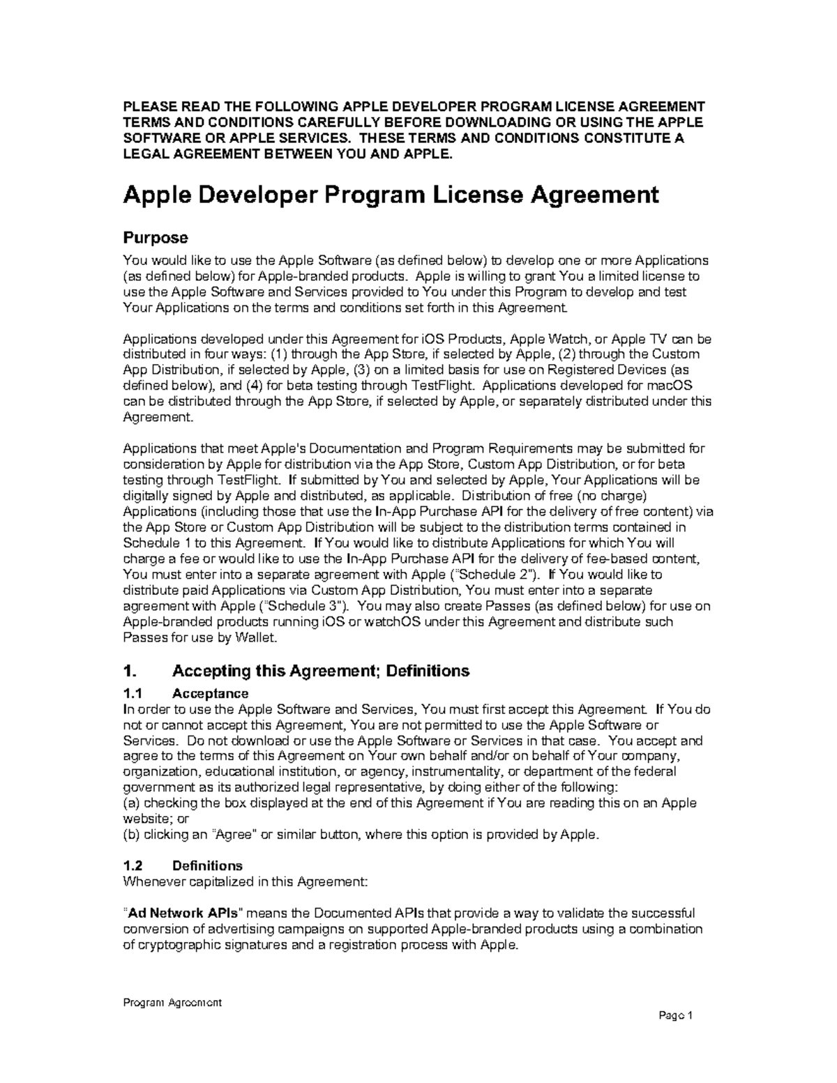 Apple Developer Program License Agreement XV2A27GUJ6 - Program ...