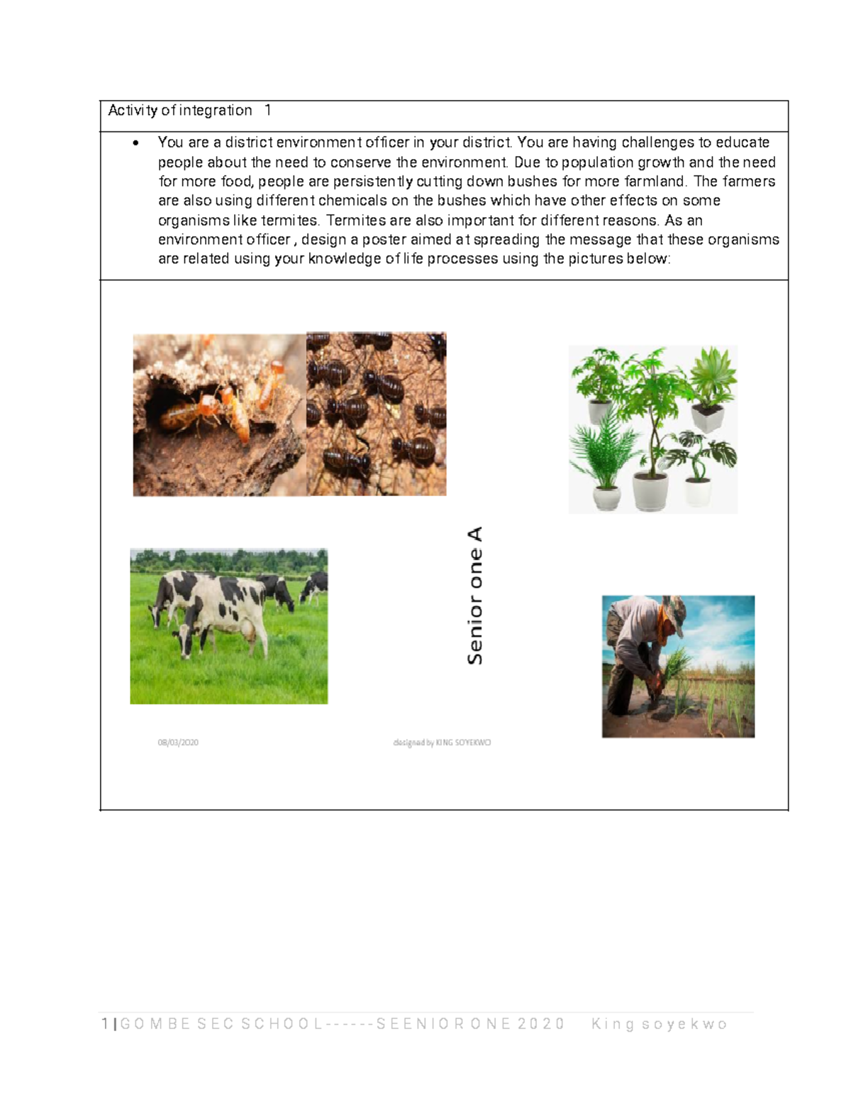 S 1 Activities OF Integration - Activityofintegration 1 - Studocu