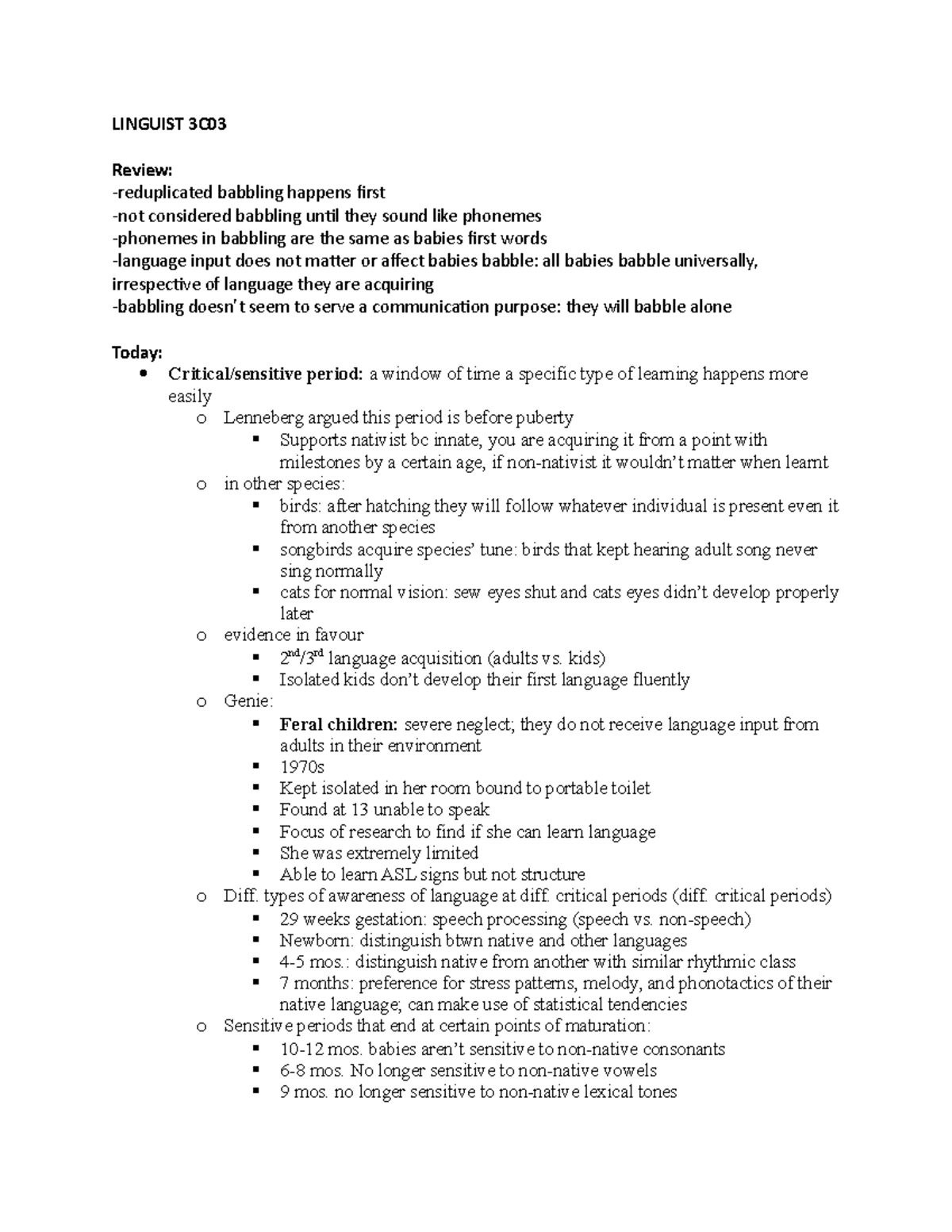 Linguist 3C03 SEPTEMBER 24: CLASS 3 - LINGUIST 3C Review: -reduplicated ...
