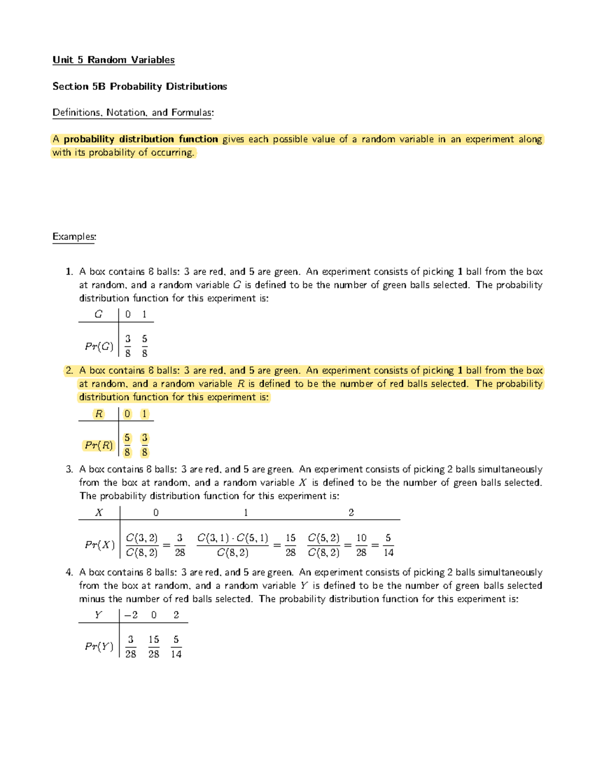 4 - 4.2 - Unit 5 Random Variables Section 5B Probability Distributions ...