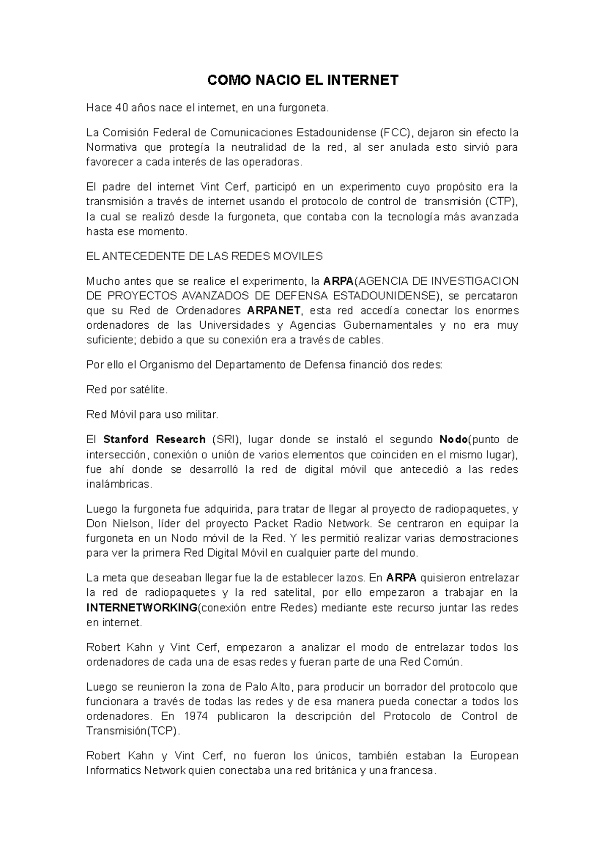 COMO Nacio EL Internet - COMO NACIO EL INTERNET Hace 40 años nace el ...