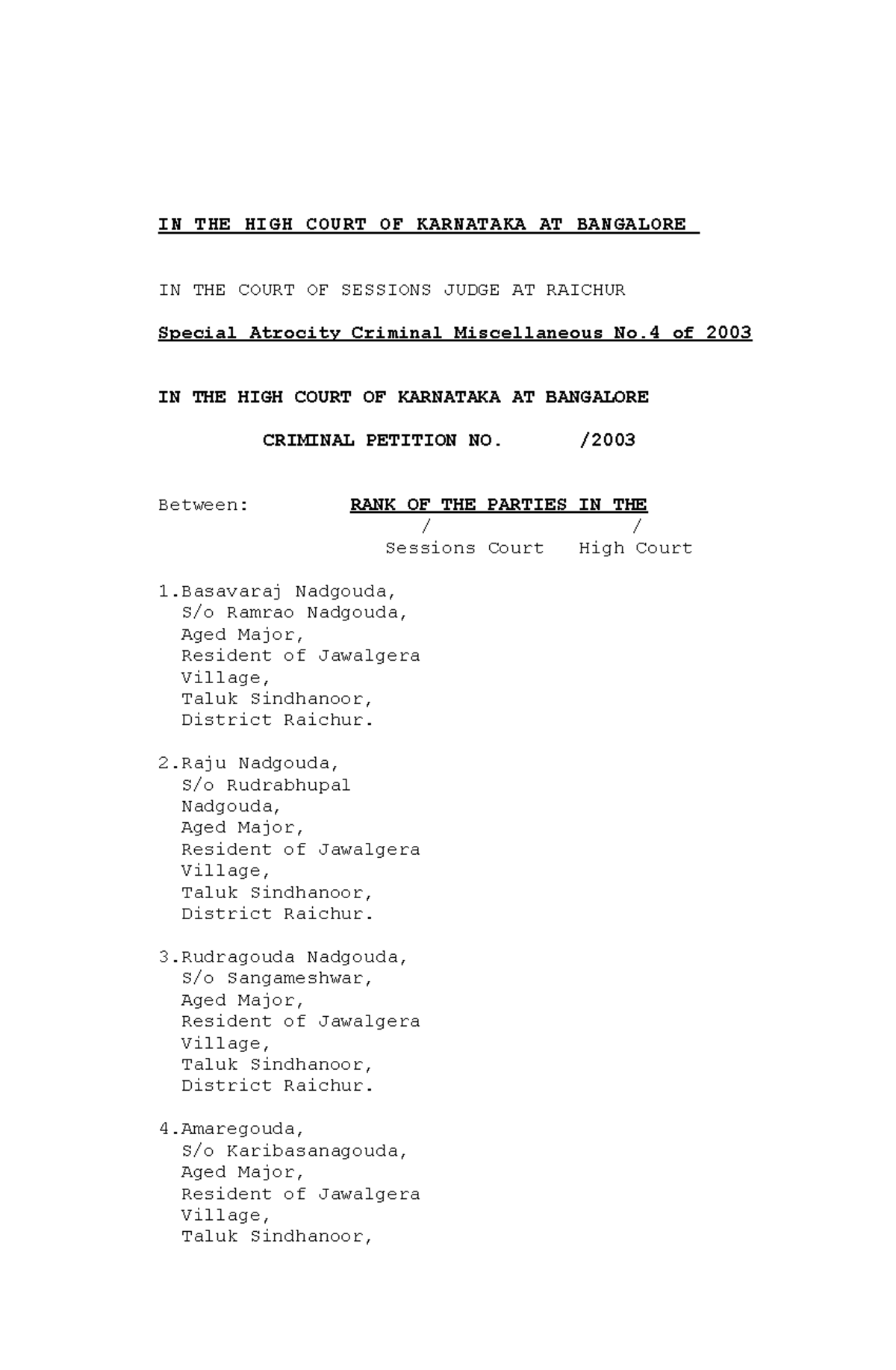 Criminal Petition - dpc - Bba llb - KSLU - Studocu