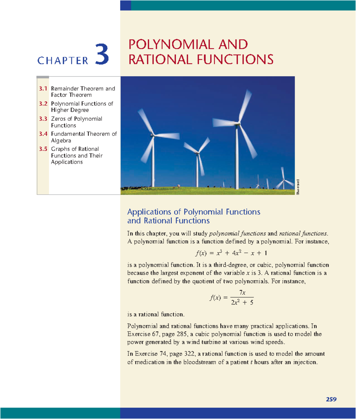 College Algebra and Trigonometry - 259 POLYNOMIAL AND C H A P T E R 3 ...