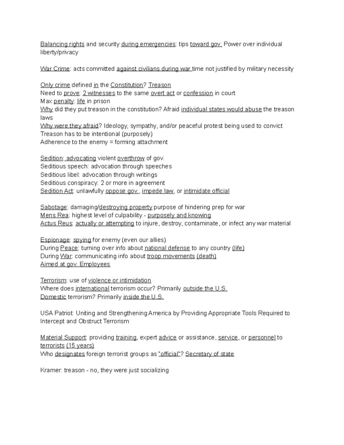 Crim. Law & Procedures - Balancing rights and security during ...