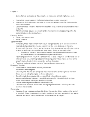 Lecture 11 - Kinesiology notes - Human motion "1/ The Wrist practical ...
