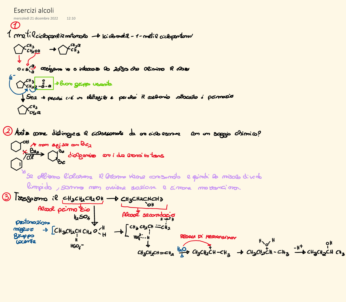 Esercizi alcoli - Chimica organica i - Esercizi alcoli mercoledì 21 ...