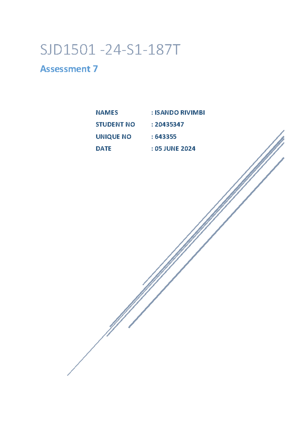 SJD1501 Assessment 7 - MY FAVOURATE ROLE MODEL - SJD1501 - 24 - S1-187T ...