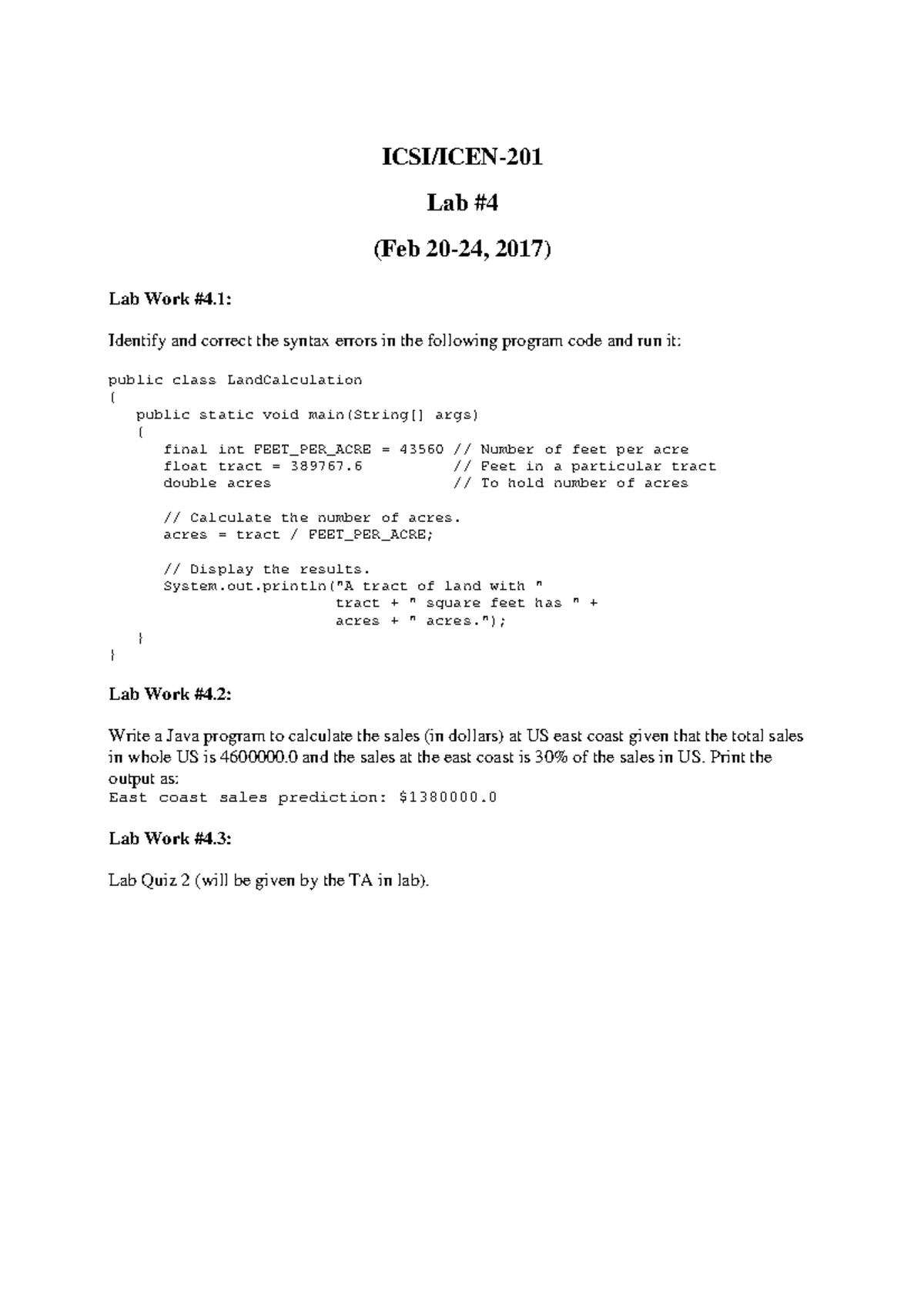 Lab #4 - Lab Notes, Lab Notes - ICSI/ICEN- Lab (Feb 20-24, 2017) Lab ...