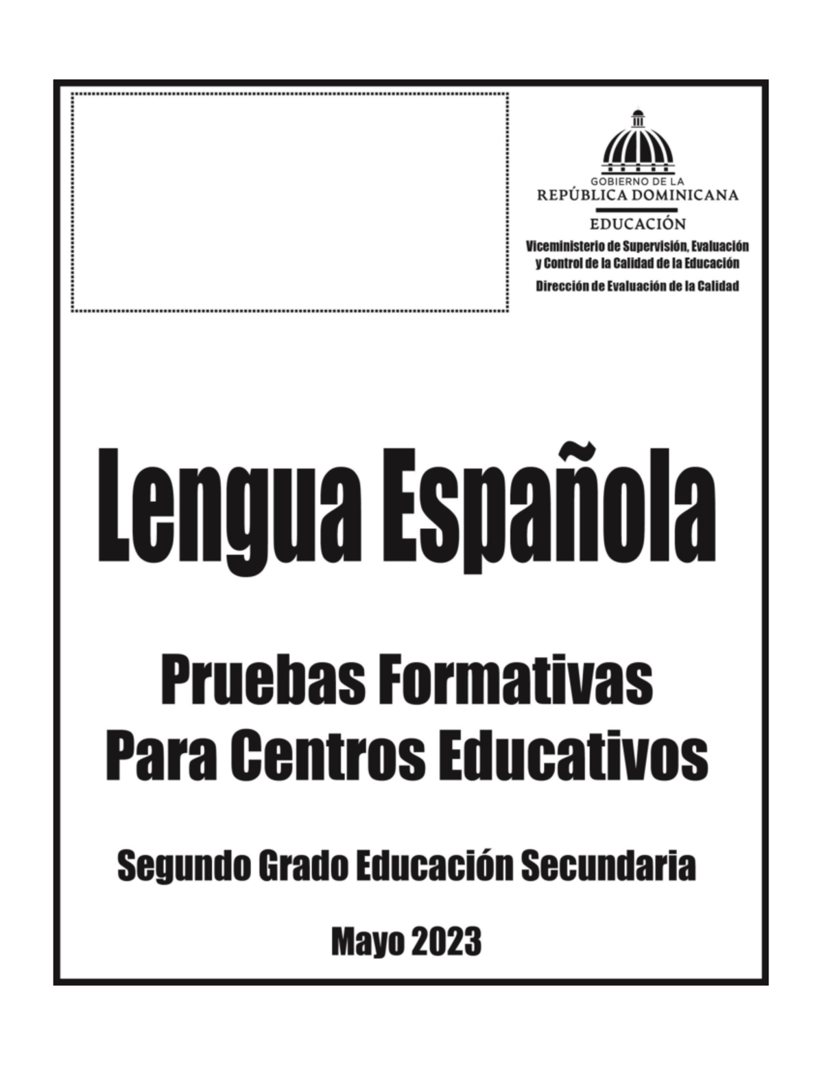 Prueba Lengua Española 2do. grado de Secundaria - Ministerio de ...
