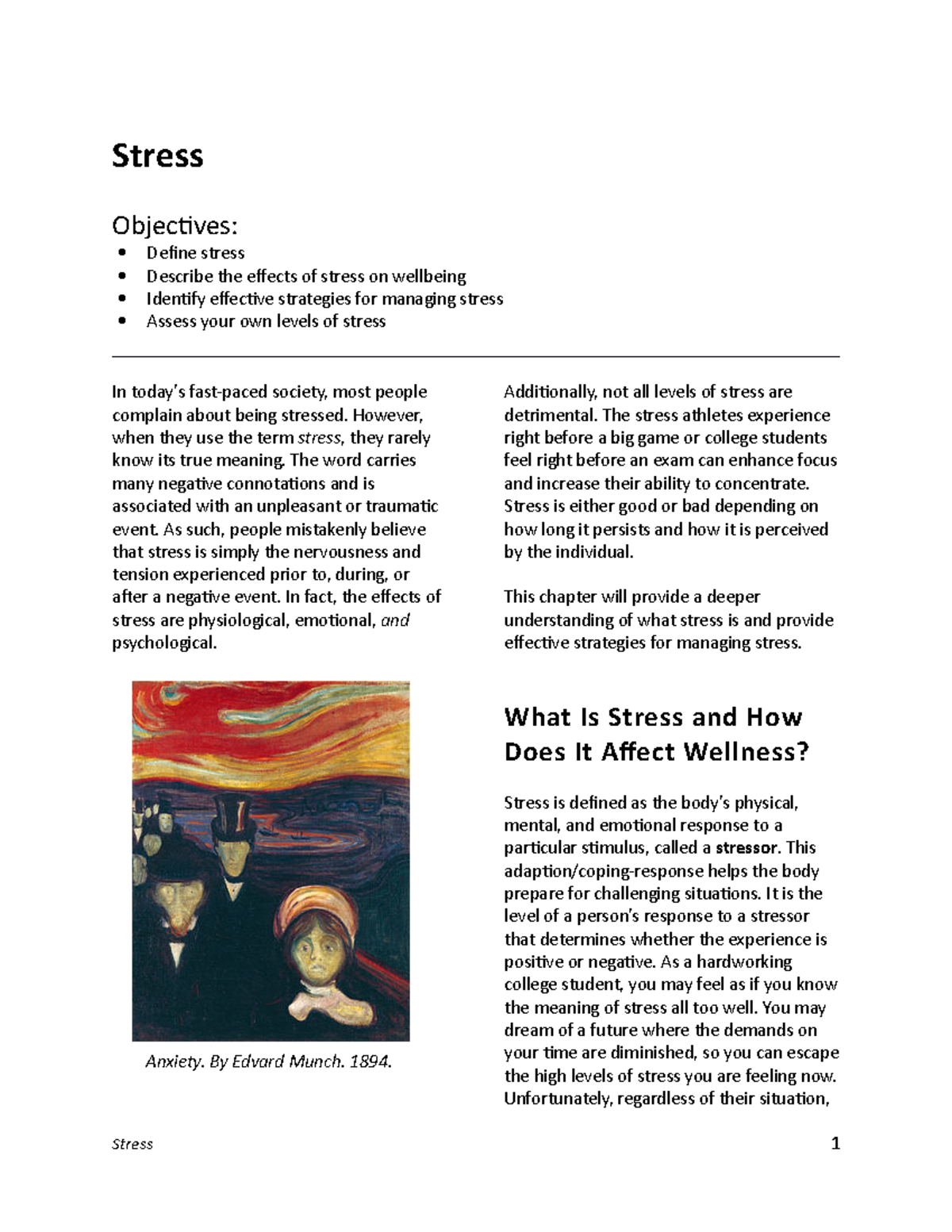 Stress final alg21 - Mr O'Neil class - Stress Objectives: Define stress ...