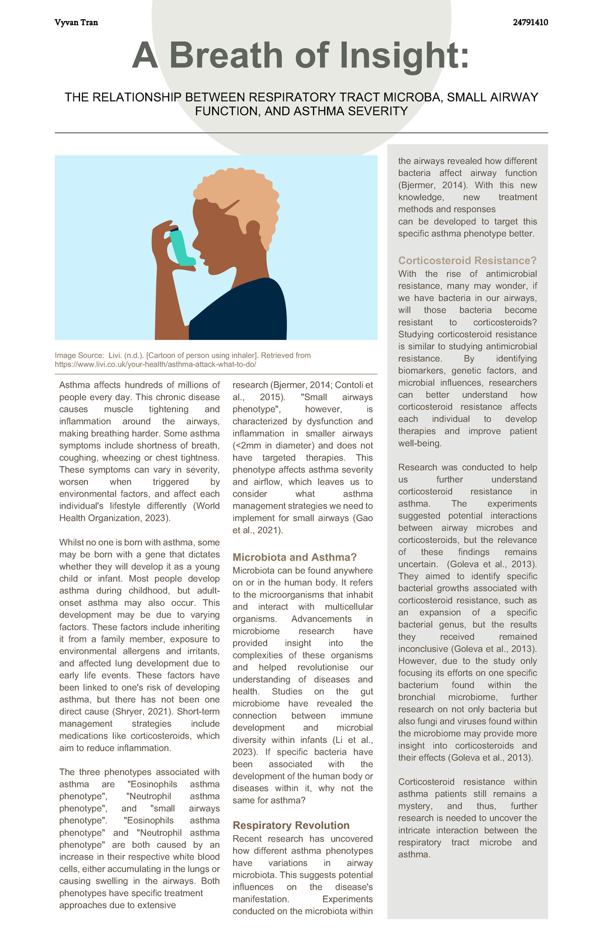 Magazine - Vyvan Tran 24791410 A Breath of Insight: THE RELATIONSHIP BETWEEN RESPIRATORY TRACT ...