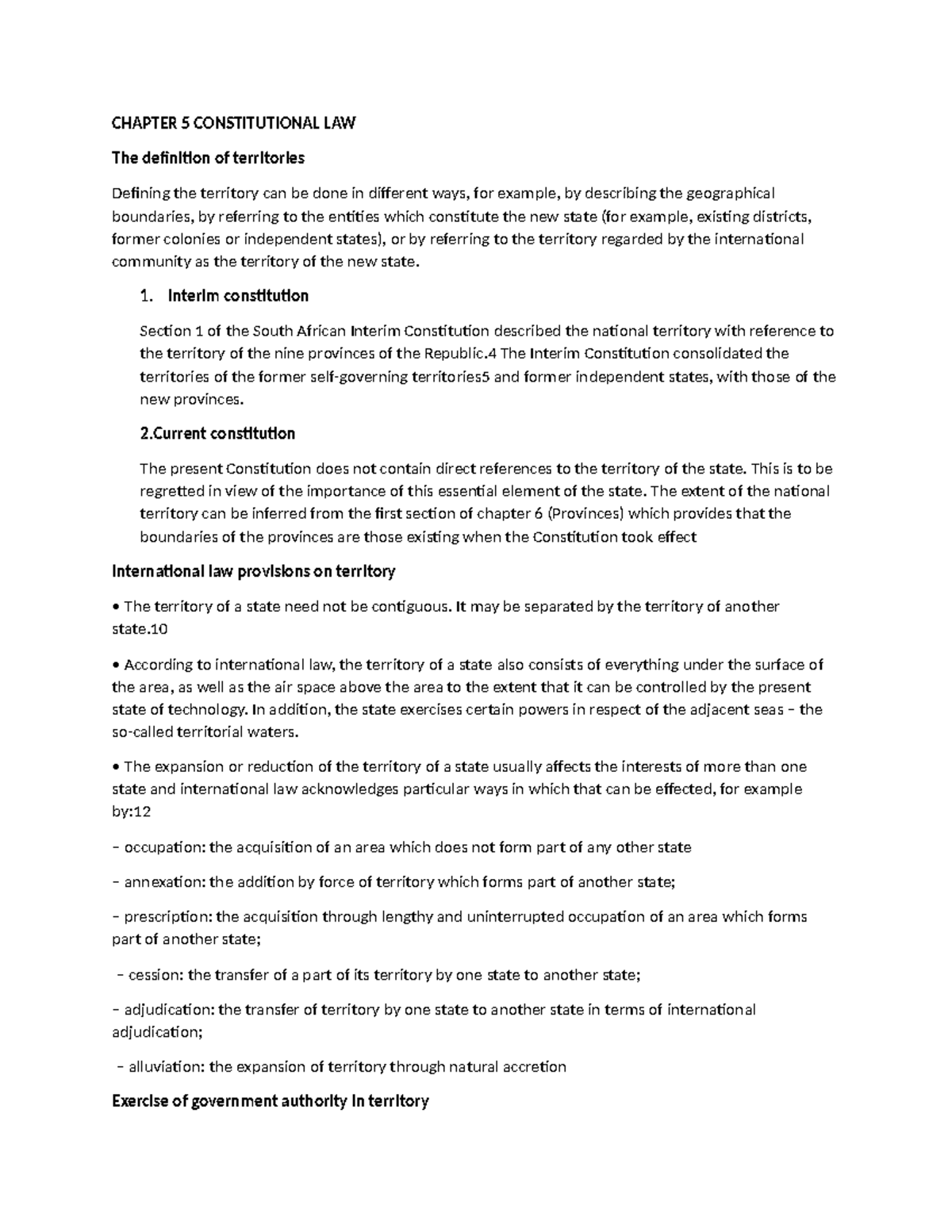 Chapter 5 constitutional law - CHAPTER 5 CONSTITUTIONAL LAW The ...