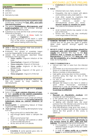 Myco Viro(Lec) Prelims (Histoplasma) - Mycology & Virology (L aboratory) Prelim | Histoplasmosis ...