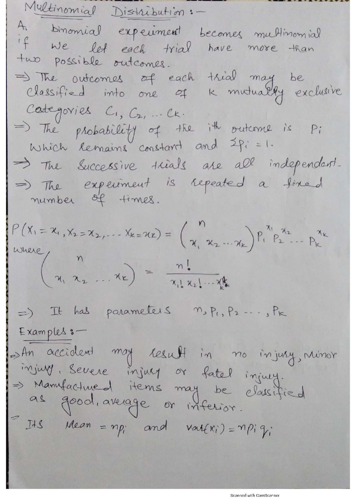 Multinomial, Geometric & Uniform Distribution - Operating Systems - Studocu