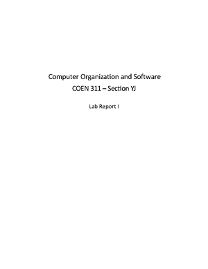 Lab Report 2 - Computer Organization and Software COEN 311 – Section YJ ...