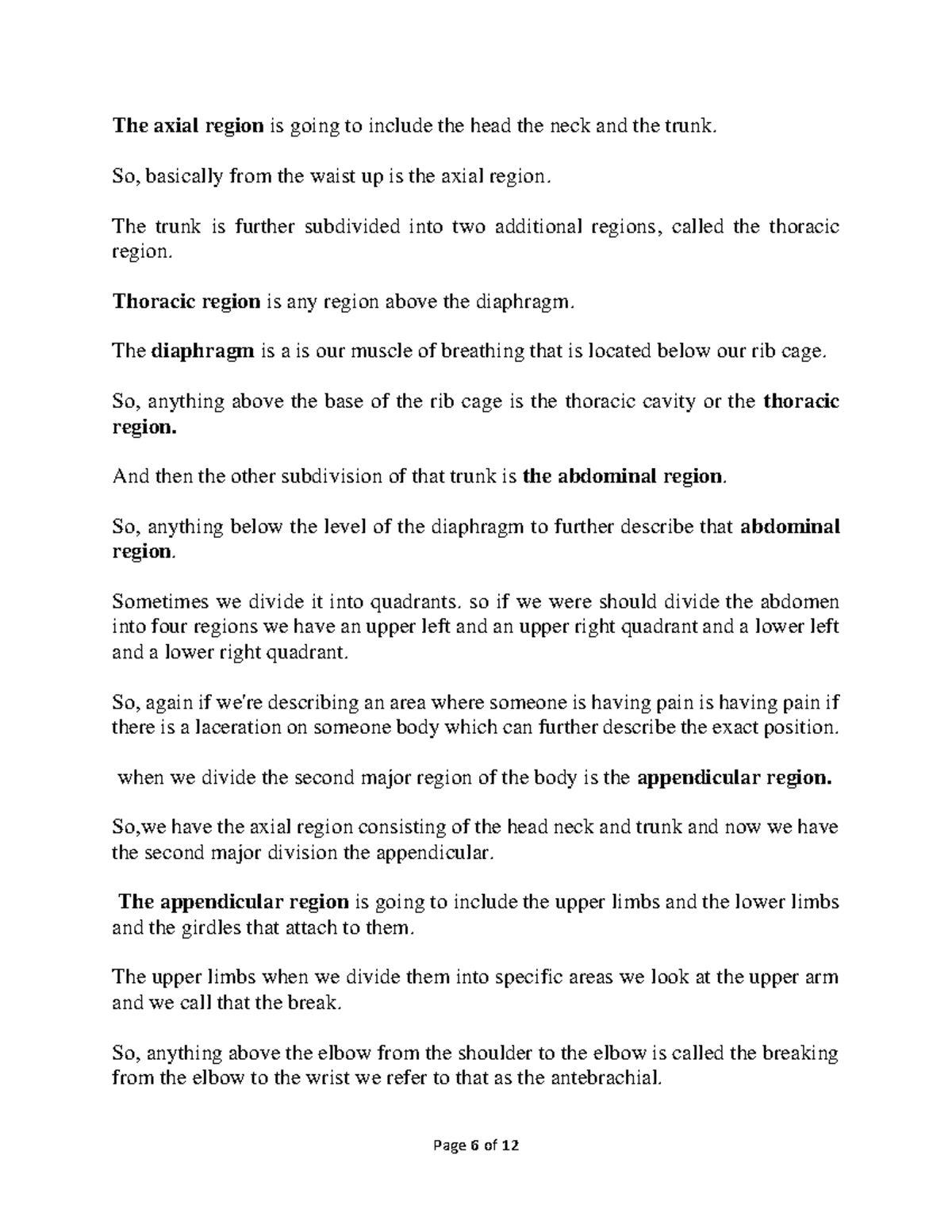 BIOD 151 Lab1 Notes 6 - Experiment 1: Introduction to Anatomy and ...