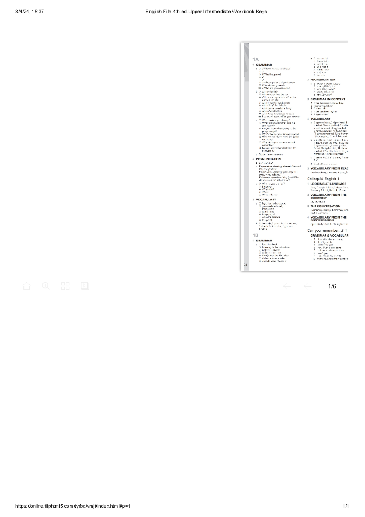 English File 4th ed Upper Intermediate Workbook Keys - Inglés I - 3/4 ...