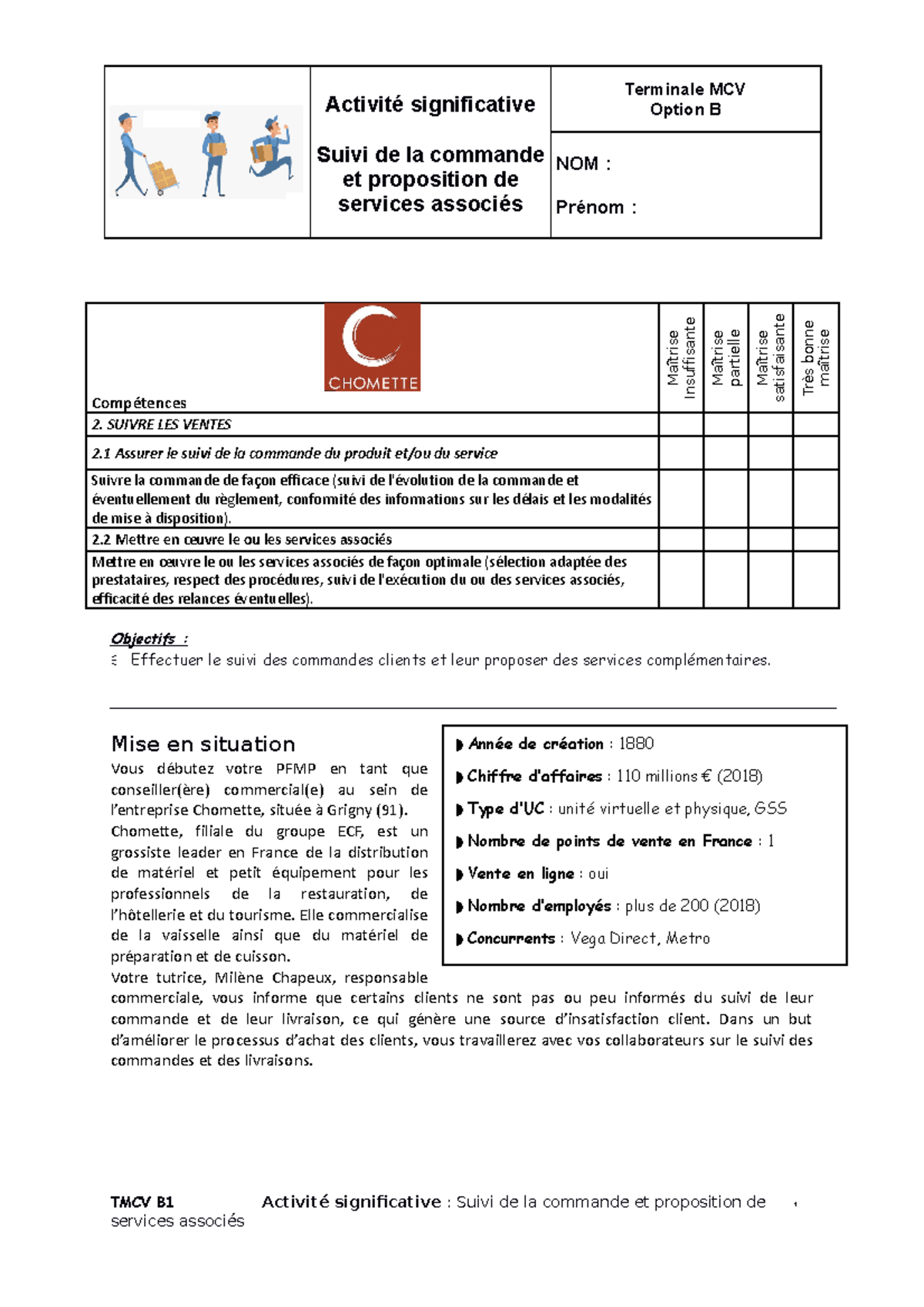 Chomette DD - donner des avis - Activité significative Suivi de la ...